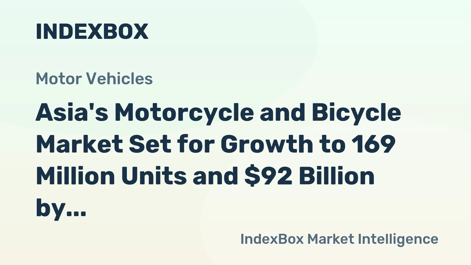 Asia's Motorcycle and Bicycle Market Set for Growth to 169 Million Units and $92 Billion by 2035