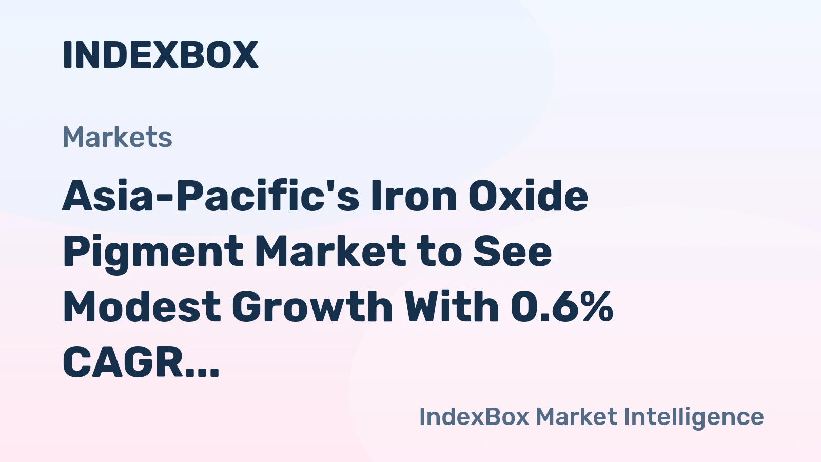 Asia-Pacific's Iron Oxide Pigment Market to See Modest Growth With 0.6% CAGR Through 2035