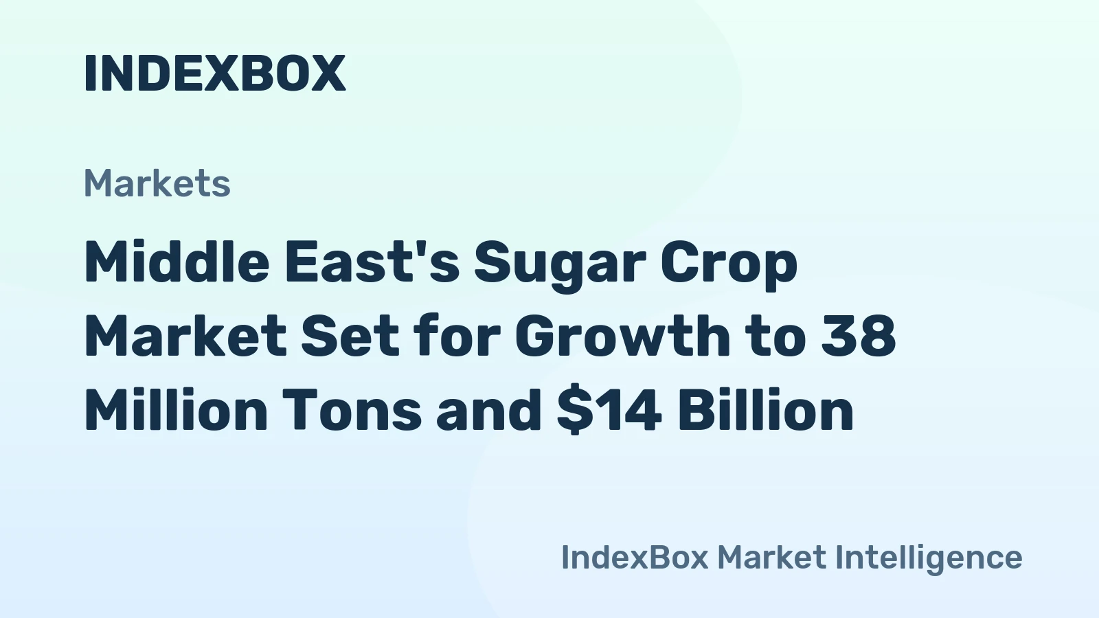 Middle East's Sugar Crop Market Set for Growth to 38 Million Tons and $14 Billion