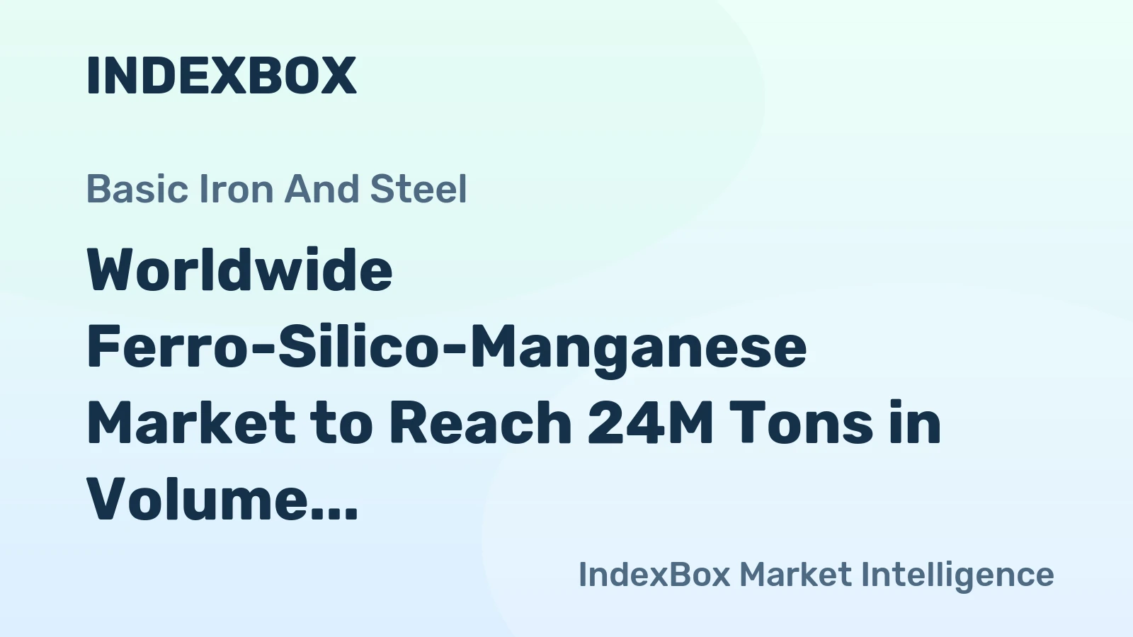 Worldwide Ferro-Silico-Manganese Market to Reach 24M Tons in Volume and $31.3B in Value by 2035