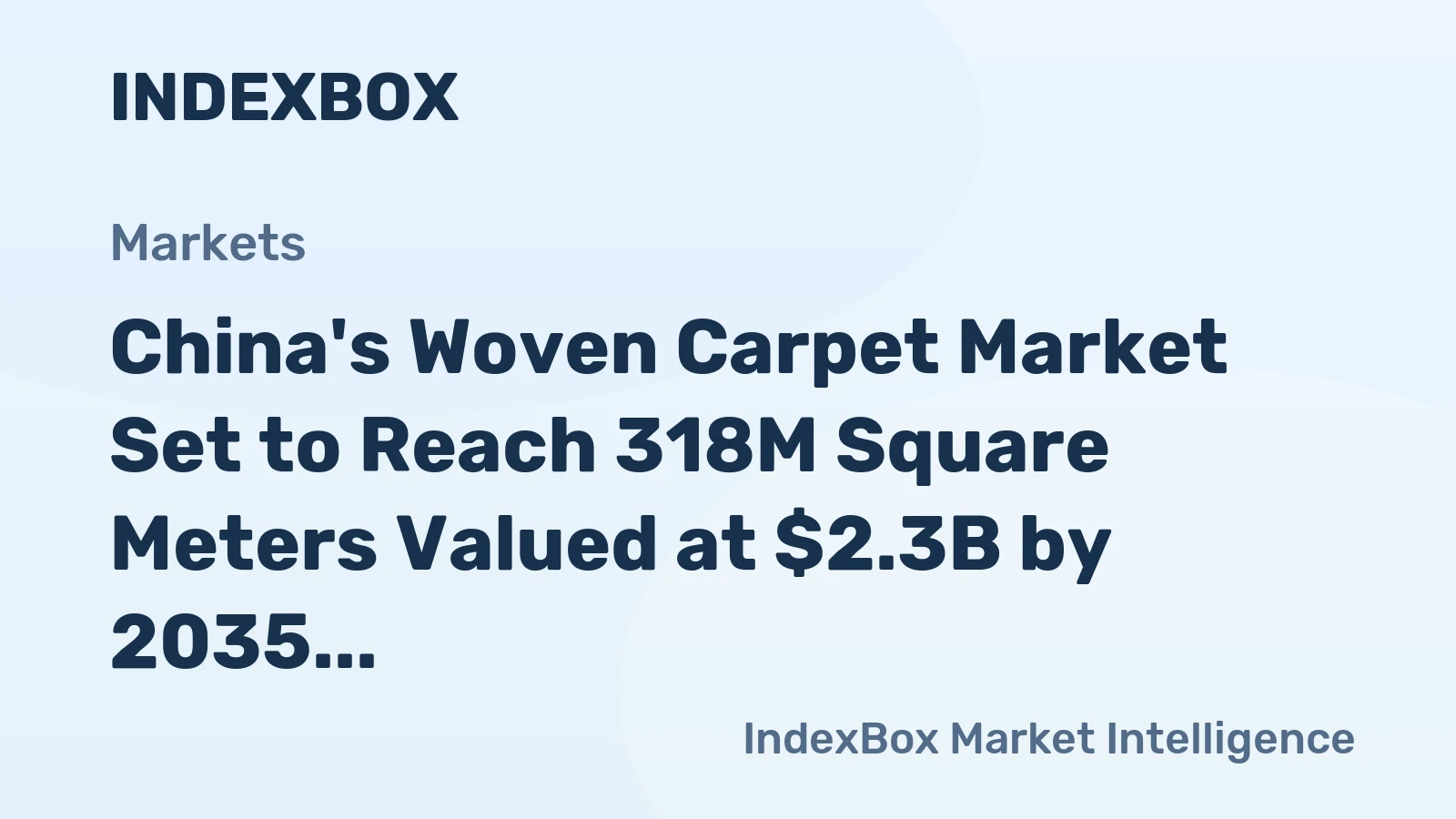 China's Woven Carpet Market Set to Reach 318M Square Meters Valued at $2.3B by 2035
