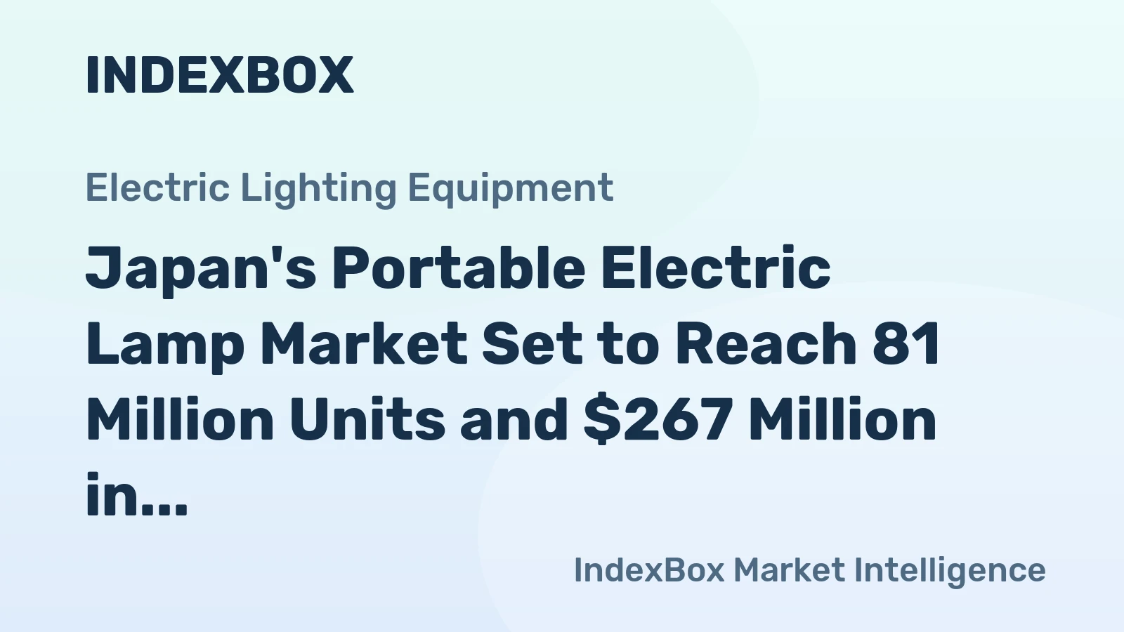 Japan's Portable Electric Lamp Market Set to Reach 81 Million Units and $267 Million in Value