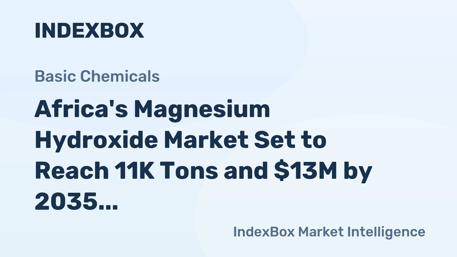 Africa's Magnesium Hydroxide Market Set to Reach 11K Tons and $13M by 2035
