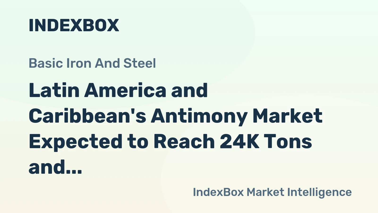 Latin America and Caribbean's Antimony Market Expected to Reach 24K Tons and $218M by 2035