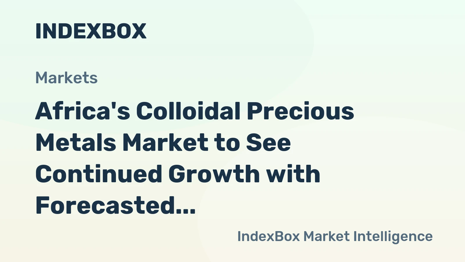 Africa's Colloidal Precious Metals Market to See Continued Growth with Forecasted Increase in Volume to 8.3K tons and Value to $6.3B by 2035
