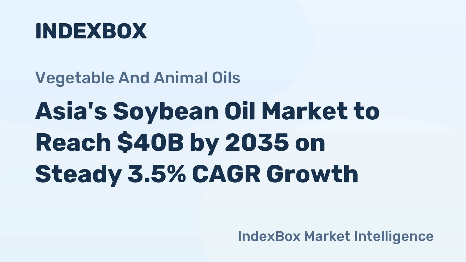 Asia's Soybean Oil Market to Reach $40B by 2035 on Steady 3.5% CAGR Growth