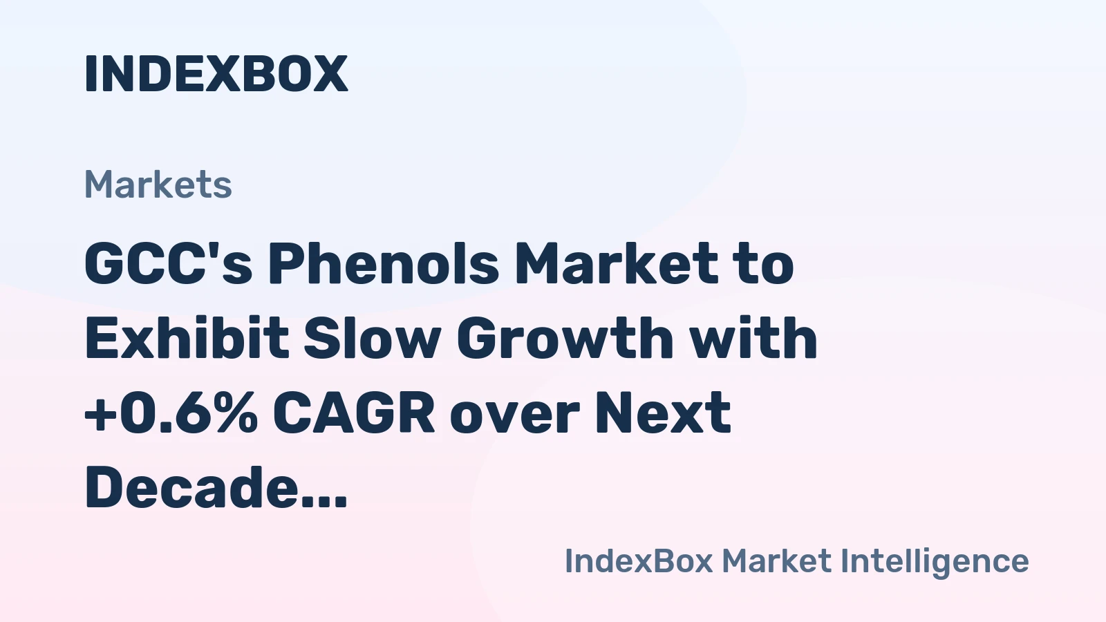 GCC's Phenols Market to Exhibit Slow Growth with +0.6% CAGR over Next Decade
