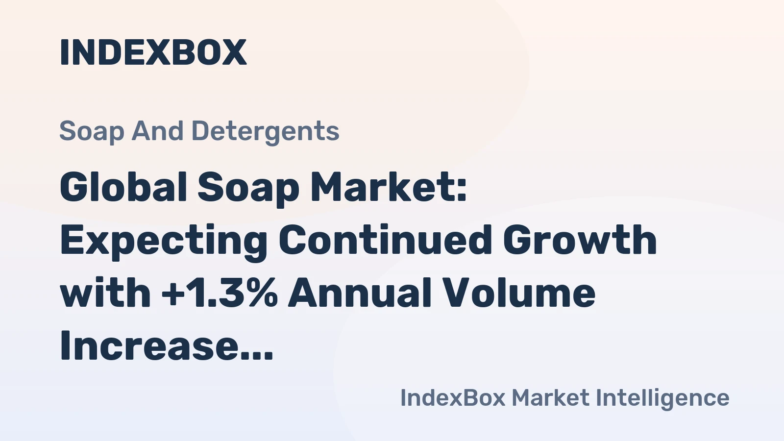 Global Soap Market: Expecting Continued Growth with +1.3% Annual Volume Increase to 24M Tons and +2.3% Annual Value Increase to $64.2B by 2035