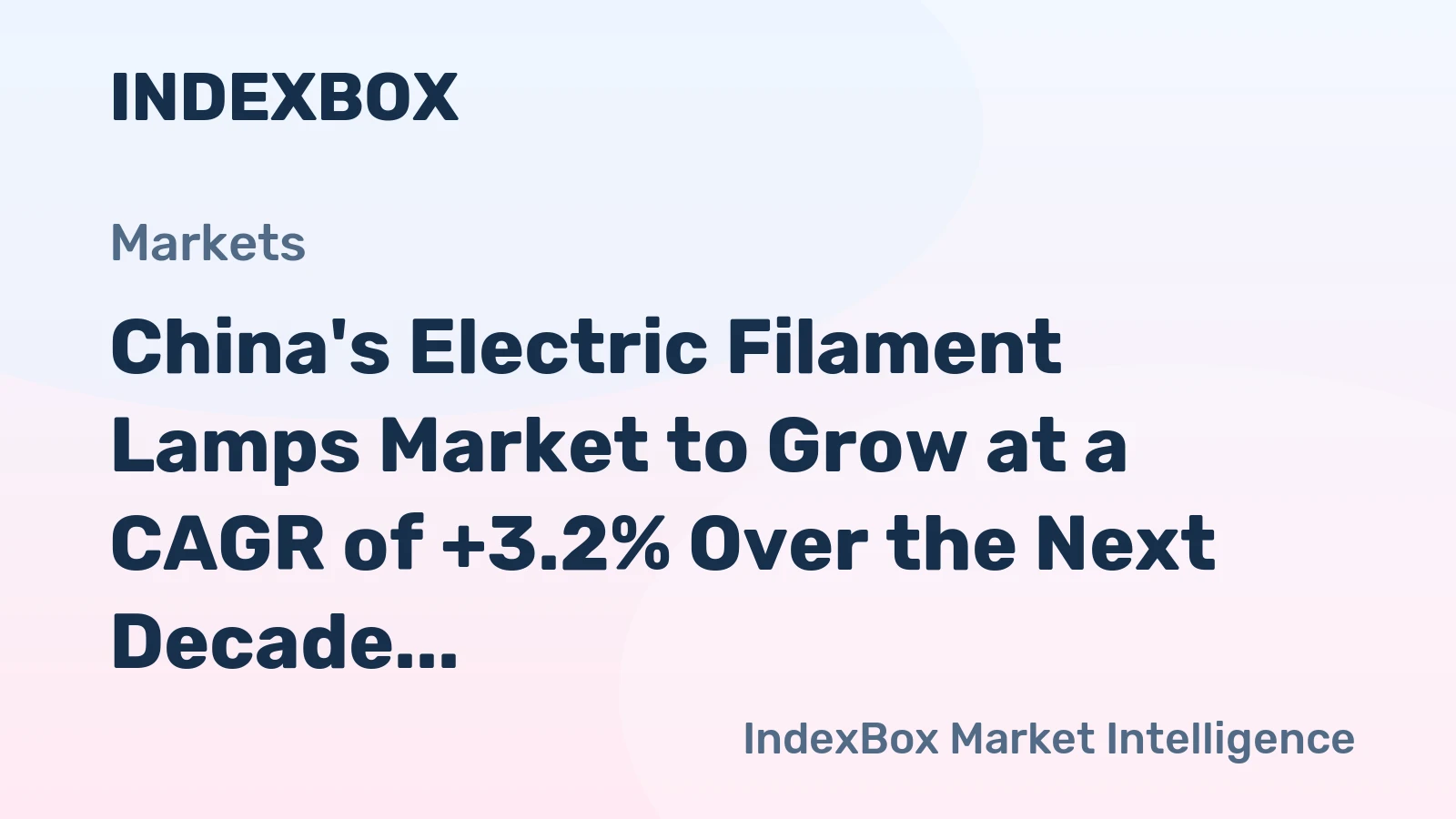 China's Electric Filament Lamps Market to Grow at a CAGR of +3.2% Over the Next Decade