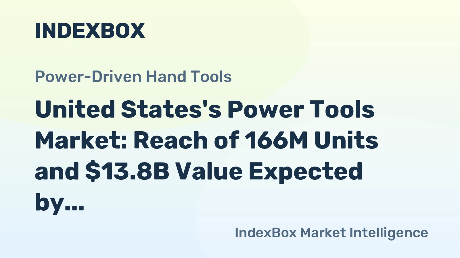 United States's Power Tools Market: Reach of 166M Units and $13.8B Value Expected by 2035