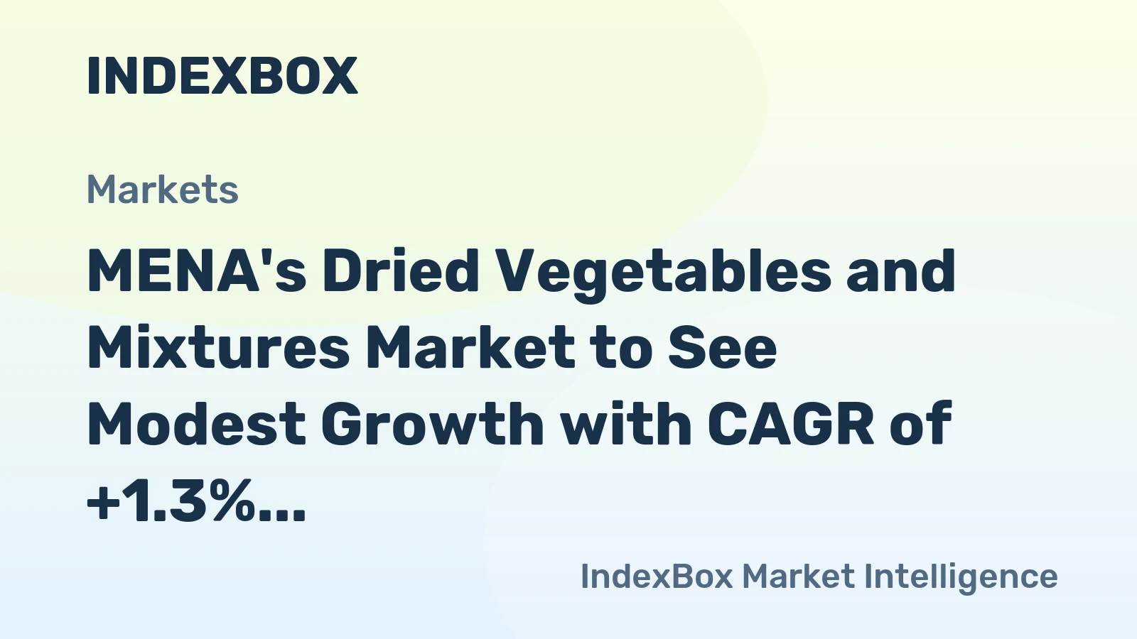 MENA's Dried Vegetables and Mixtures Market to See Modest Growth with CAGR of +1.3% from 2024 to 2035