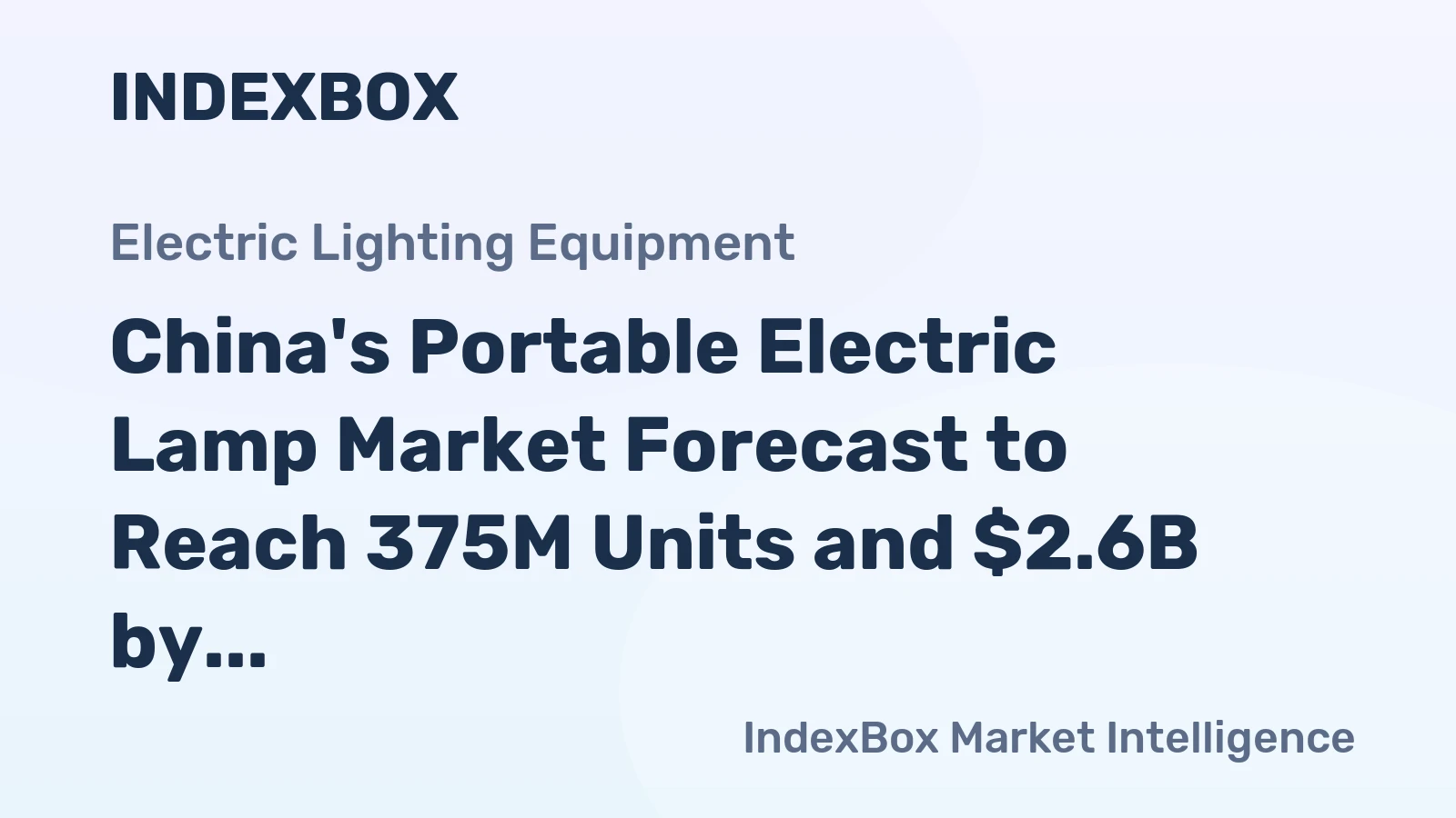 China's Portable Electric Lamp Market Forecast to Reach 375M Units and $2.6B by 2035