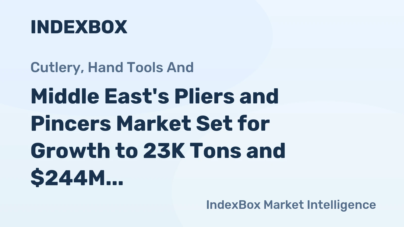 Middle East's Pliers and Pincers Market Set for Growth to 23K Tons and $244M