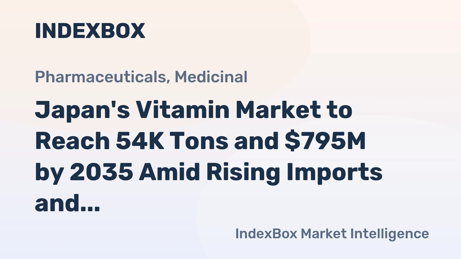 Japan's Vitamin Market to Reach 54K Tons and $795M by 2035 Amid Rising Imports and Declining Production