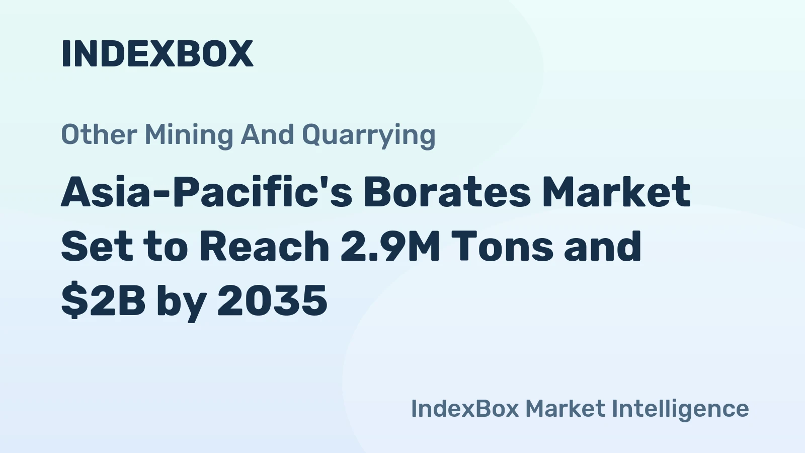 Asia-Pacific's Borates Market Set to Reach 2.9M Tons and $2B by 2035