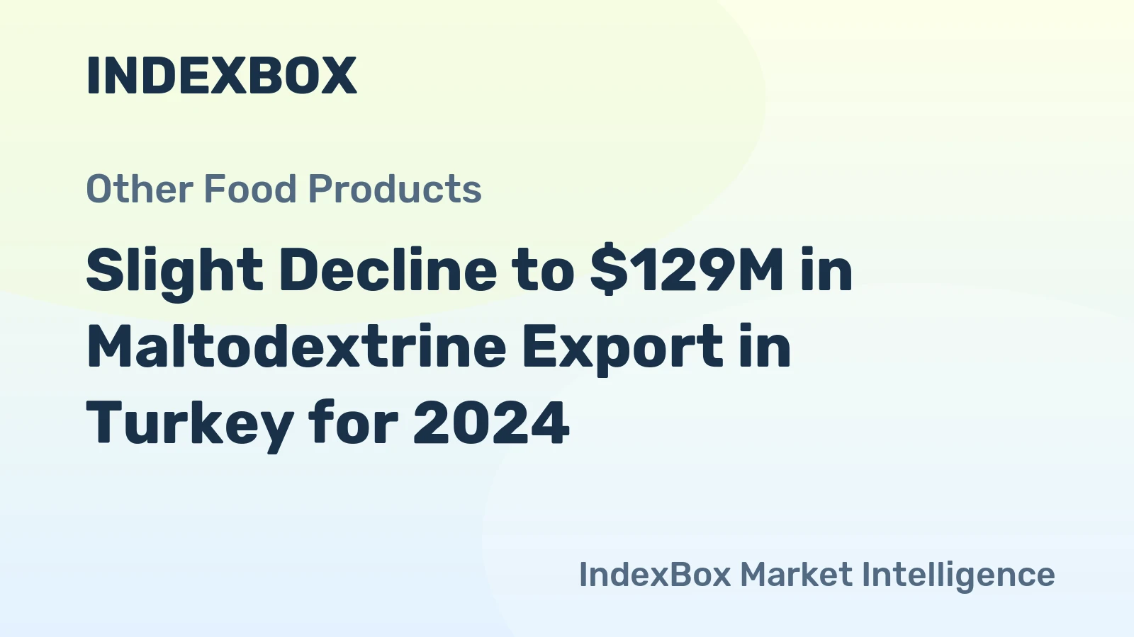 Slight Decline to $129M in Maltodextrine Export in Turkey for 2024