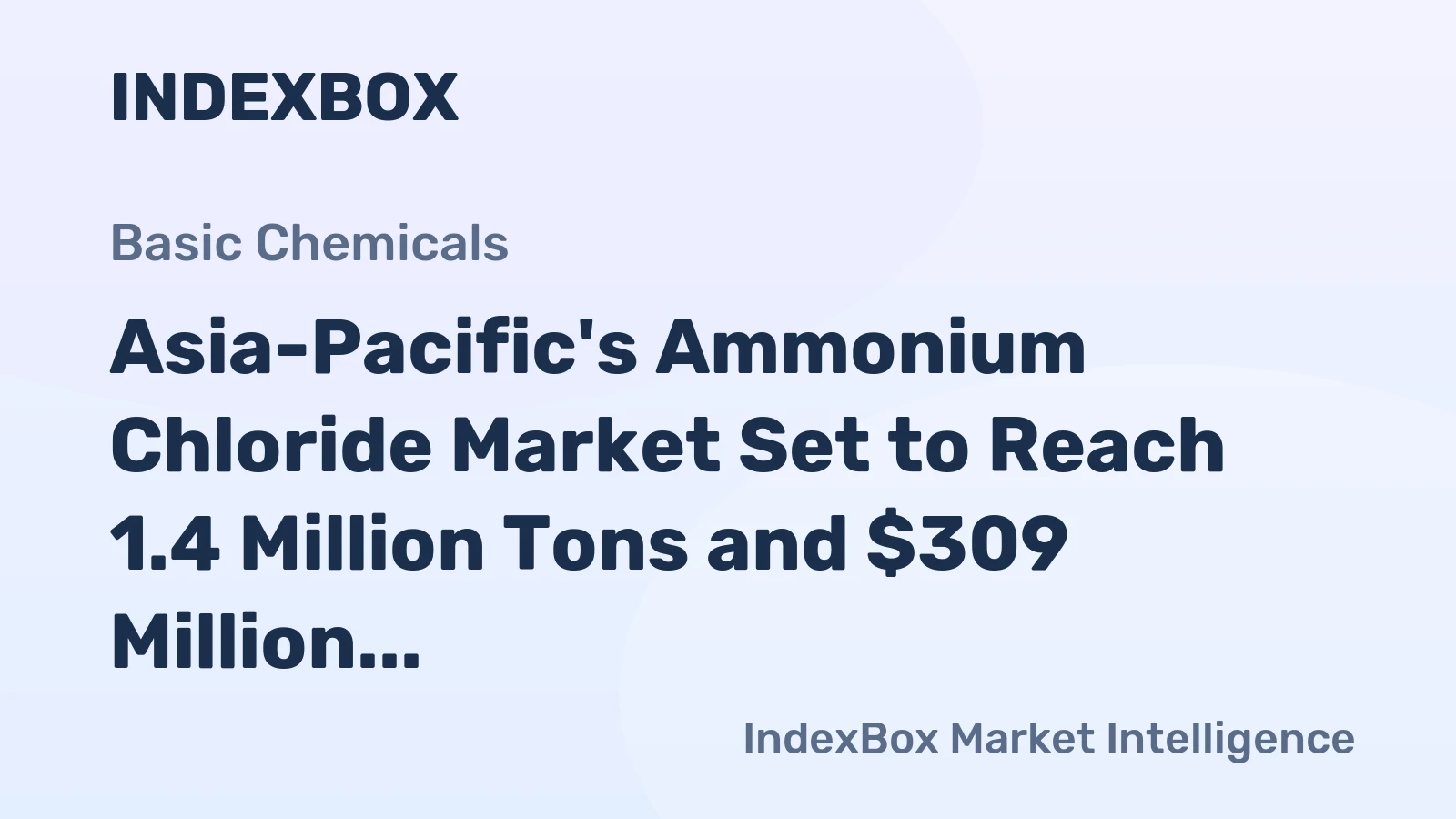 Asia-Pacific's Ammonium Chloride Market Set to Reach 1.4 Million Tons and $309 Million