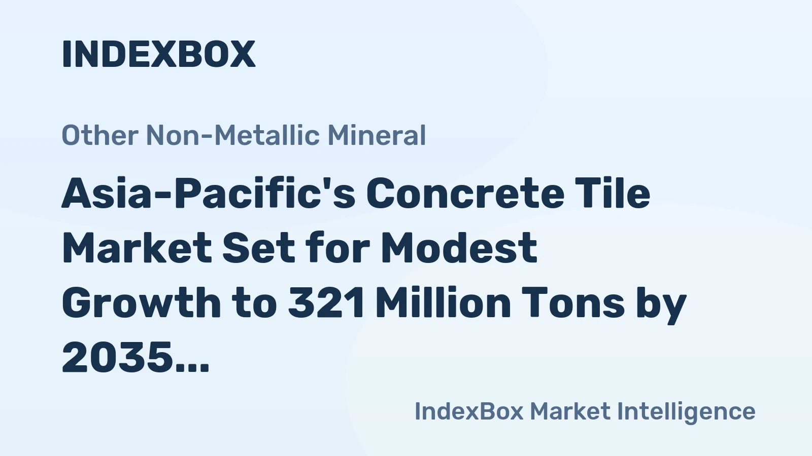 Asia-Pacific's Concrete Tile Market Set for Modest Growth to 321 Million Tons by 2035