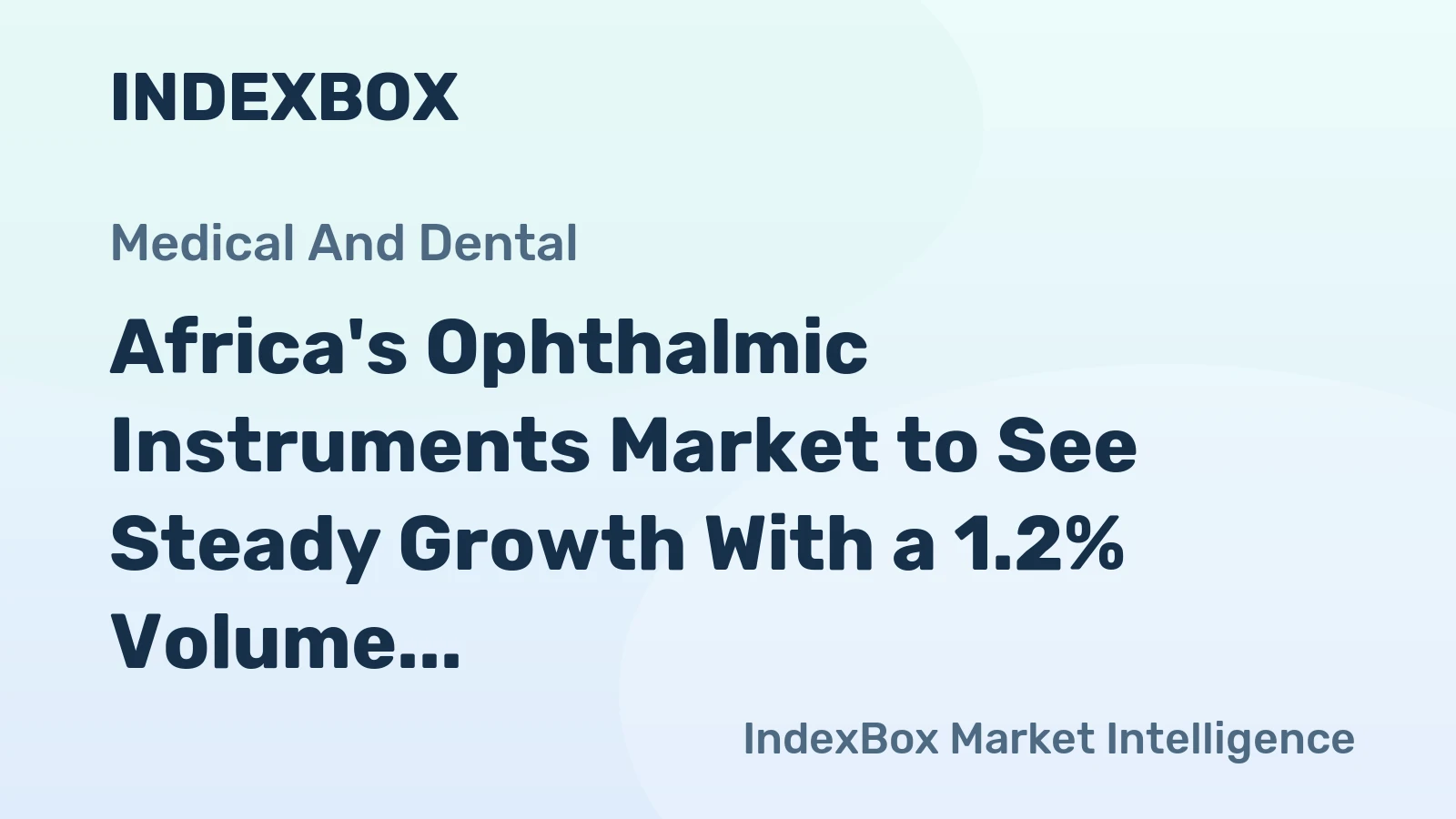 Africa's Ophthalmic Instruments Market to See Steady Growth With a 1.2% Volume CAGR Through 2035