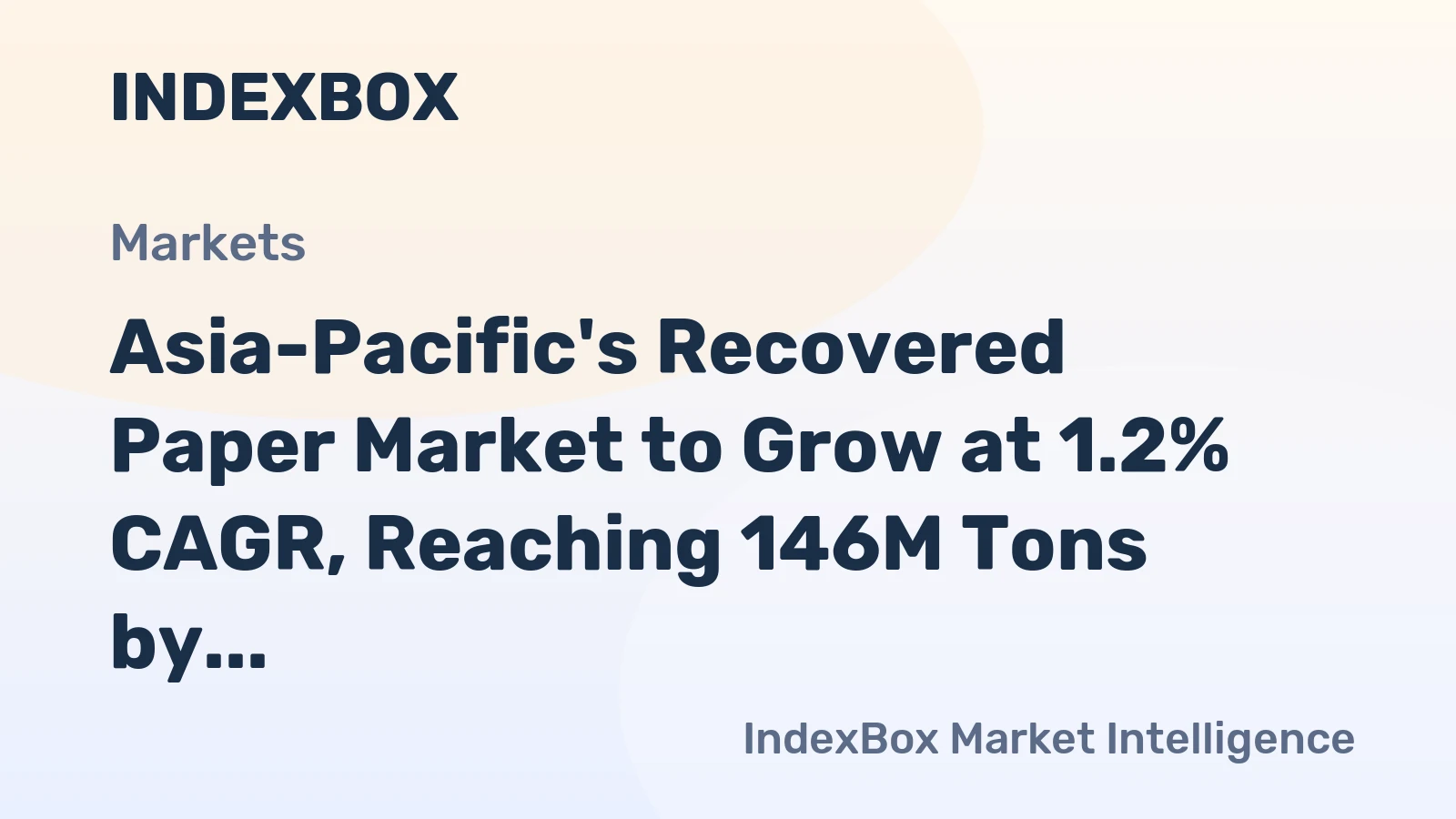 Asia-Pacific's Recovered Paper Market to Grow at 1.2% CAGR, Reaching 146M Tons by 2035