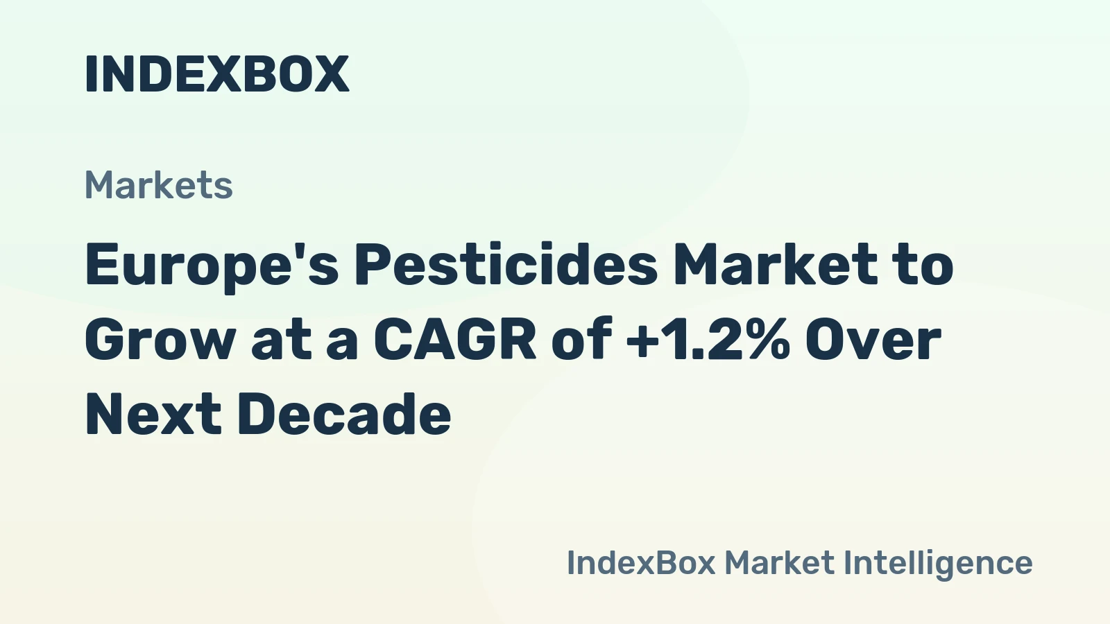 Europe's Pesticides Market to Grow at a CAGR of +1.2% Over Next Decade