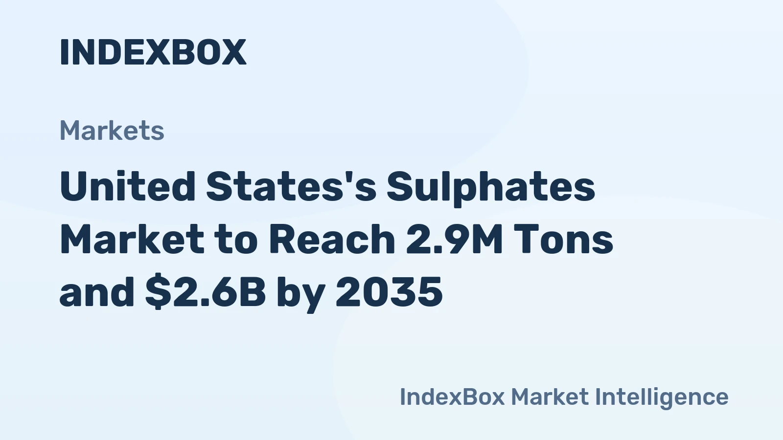 United States's Sulphates Market to Reach 2.9M Tons and $2.6B by 2035