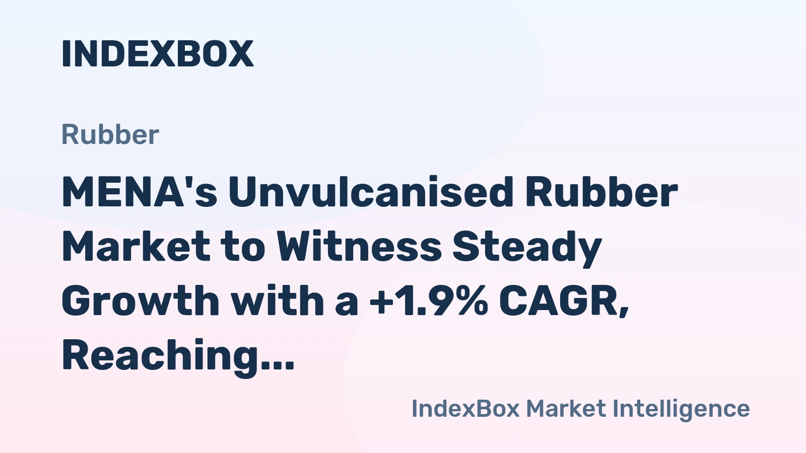 MENA's Unvulcanised Rubber Market to Witness Steady Growth with a +1.9% CAGR, Reaching $1.4B by 2035