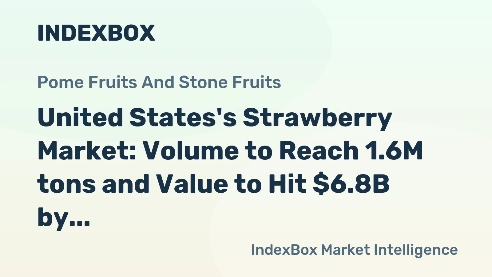United States's Strawberry Market: Volume to Reach 1.6M tons and Value to Hit $6.8B by 2035