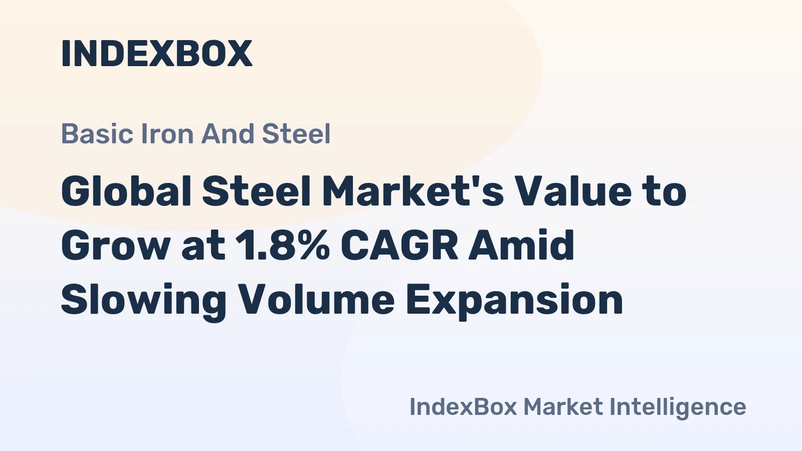Global Steel Market's Value to Grow at 1.8% CAGR Amid Slowing Volume Expansion
