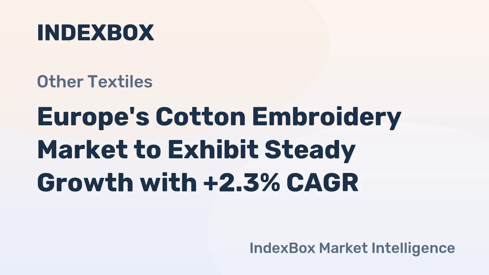 Europe's Cotton Embroidery Market to Exhibit Steady Growth with +2.3% CAGR