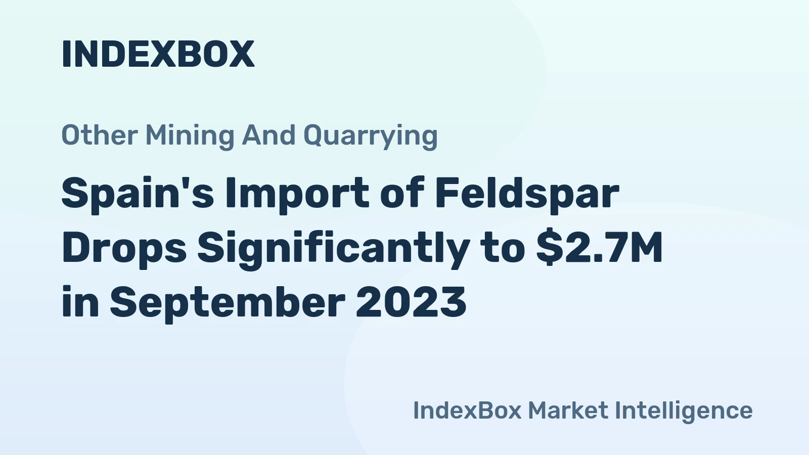 Spain's Import of Feldspar Drops Significantly to $2.7M in September 2023