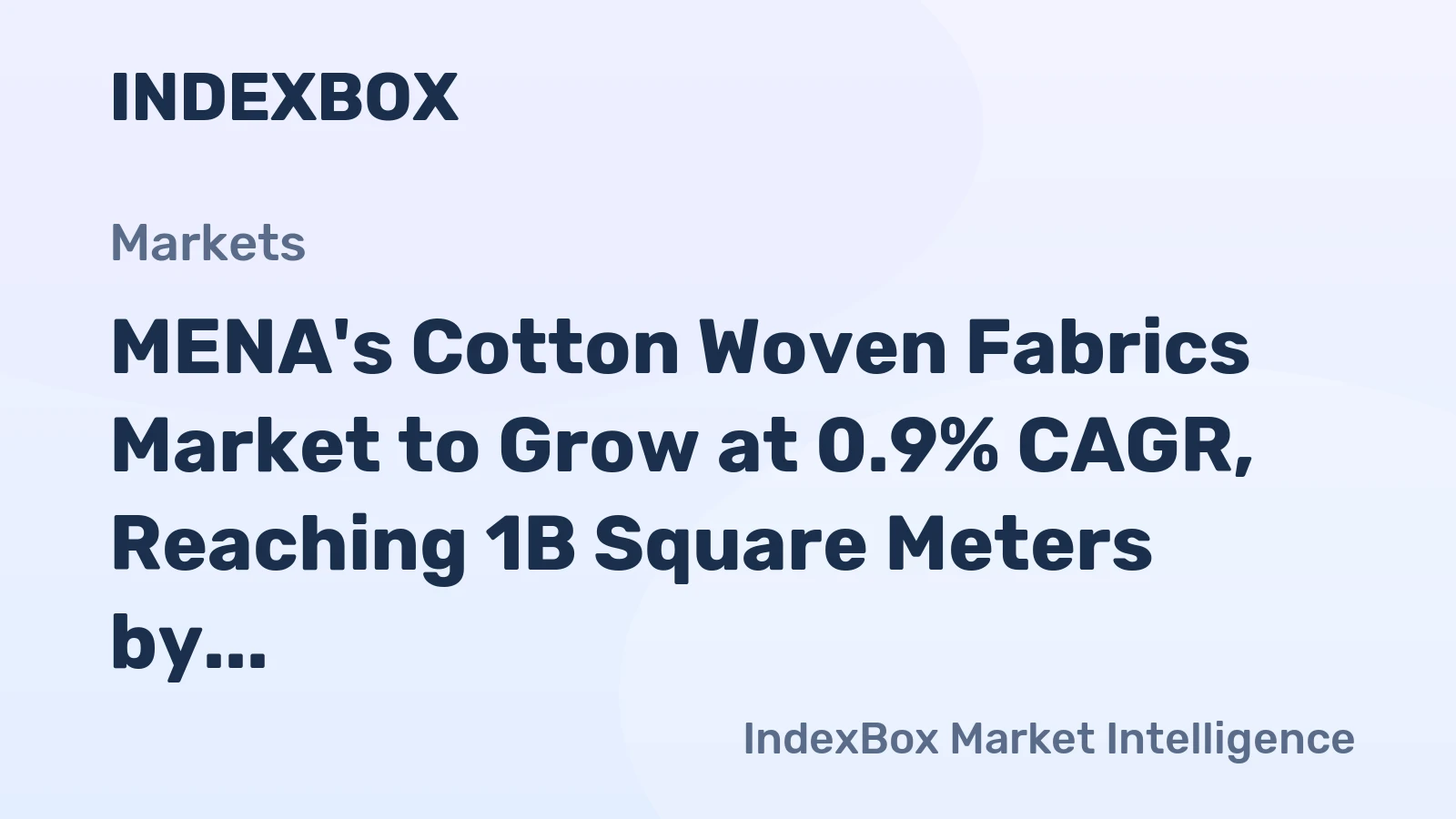 MENA's Cotton Woven Fabrics Market to Grow at 0.9% CAGR, Reaching 1B Square Meters by 2035