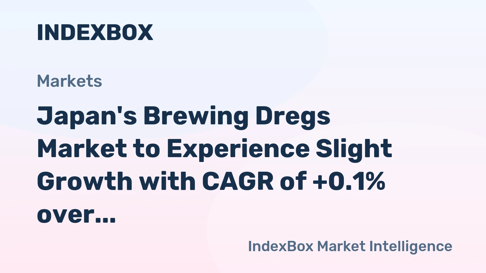 Japan's Brewing Dregs Market to Experience Slight Growth with CAGR of +0.1% over the Next Decade