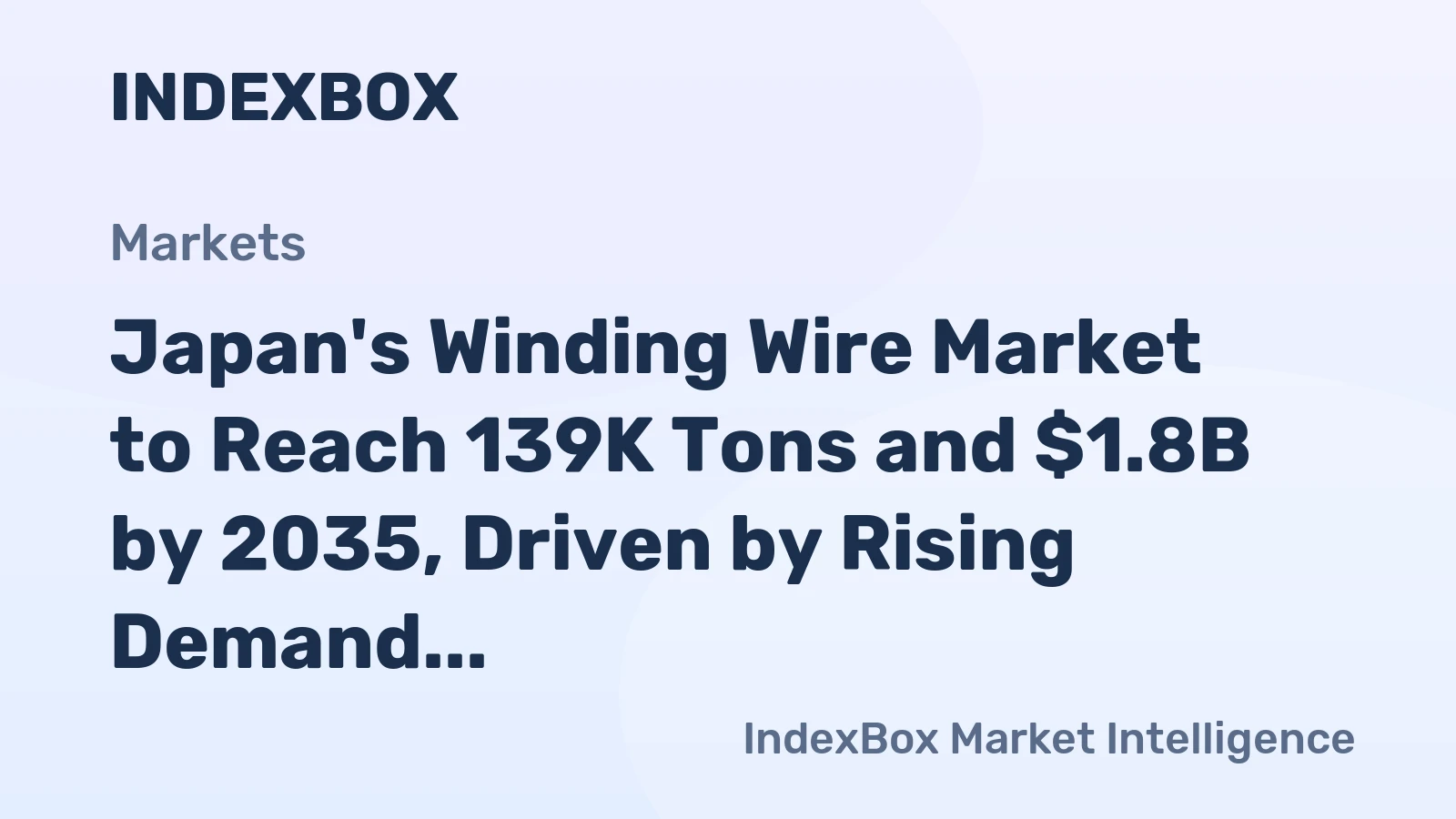 Japan's Winding Wire Market to Reach 139K Tons and $1.8B by 2035, Driven by Rising Demand