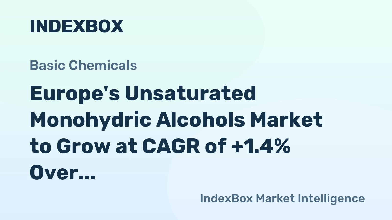 Europe's Unsaturated Monohydric Alcohols Market to Grow at CAGR of +1.4% Over Next Decade