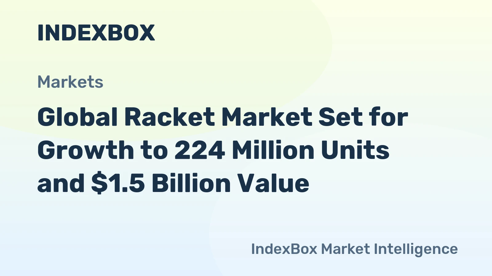 Global Racket Market Set for Growth to 224 Million Units and $1.5 Billion Value