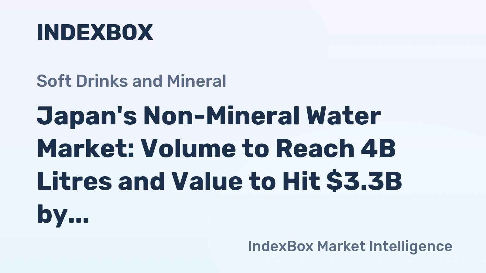 Japan's Non-Mineral Water Market: Volume to Reach 4B Litres and Value to Hit $3.3B by 2035