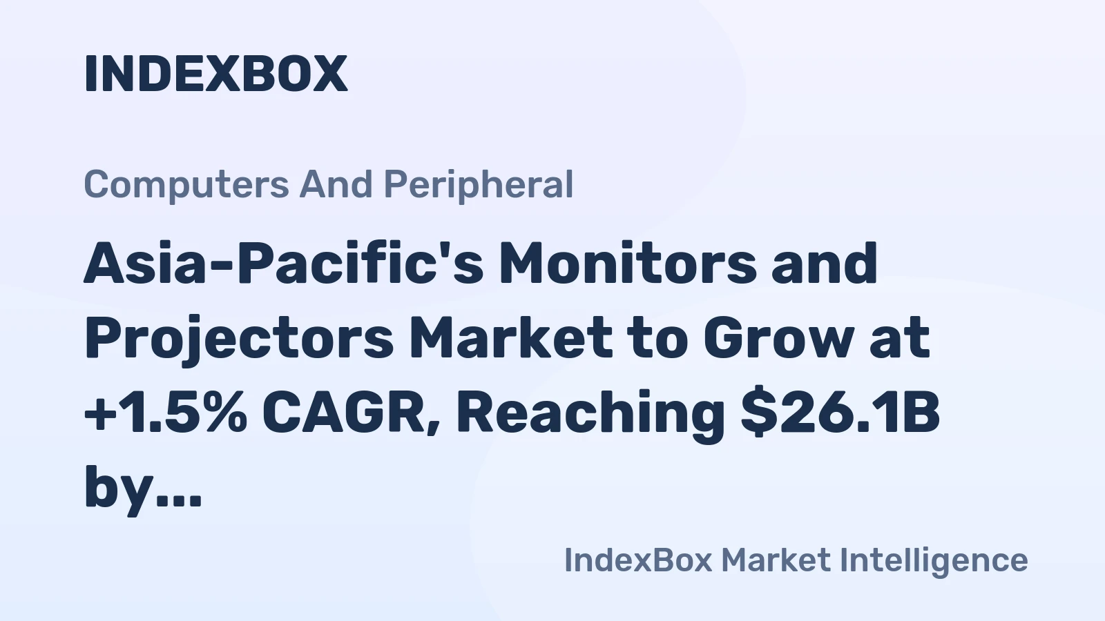Asia-Pacific's Monitors and Projectors Market to Grow at +1.5% CAGR, Reaching $26.1B by 2035