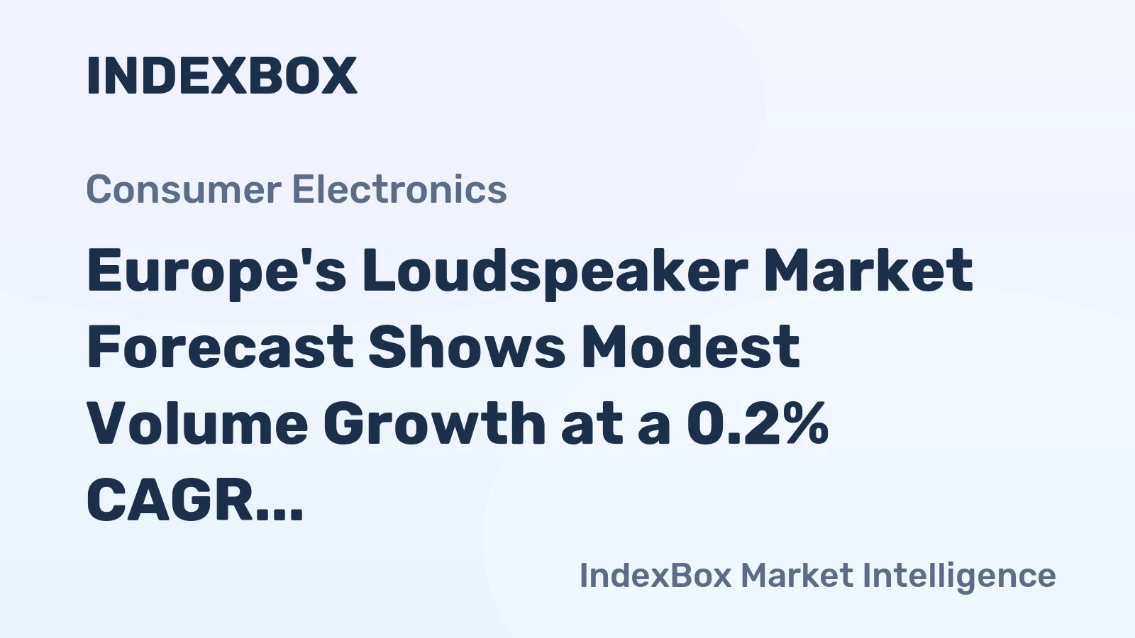 Europe's Loudspeaker Market Forecast Shows Modest Volume Growth at a 0.2% CAGR Through 2035