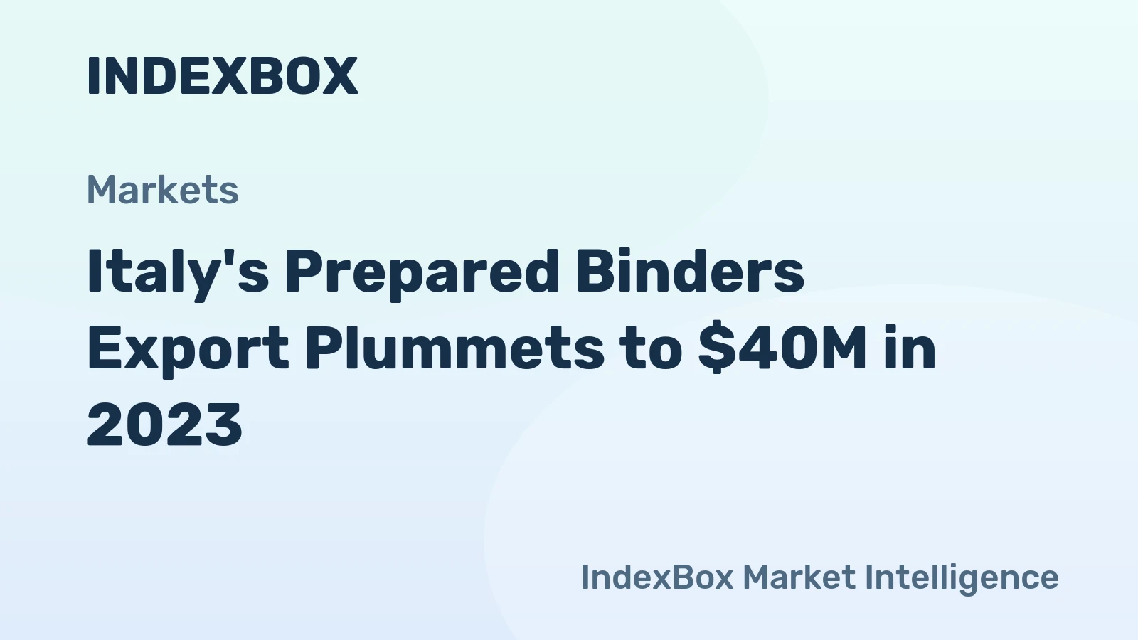 Italy's Prepared Binders Export Plummets to $40M in 2023