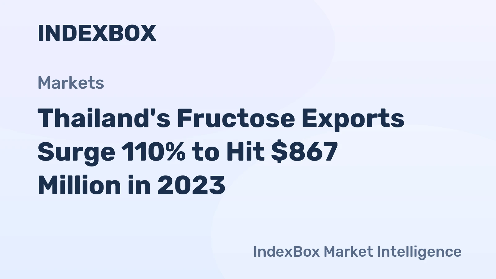 Thailand's Fructose Exports Surge 110% to Hit $867 Million in 2023