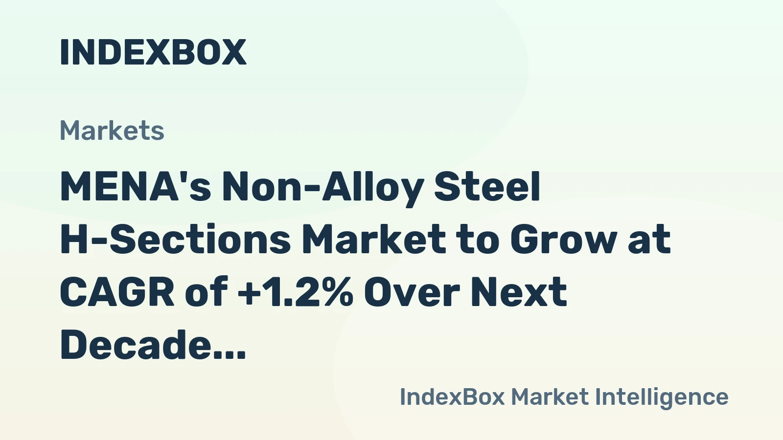 MENA's Non-Alloy Steel H-Sections Market to Grow at CAGR of +1.2% Over Next Decade