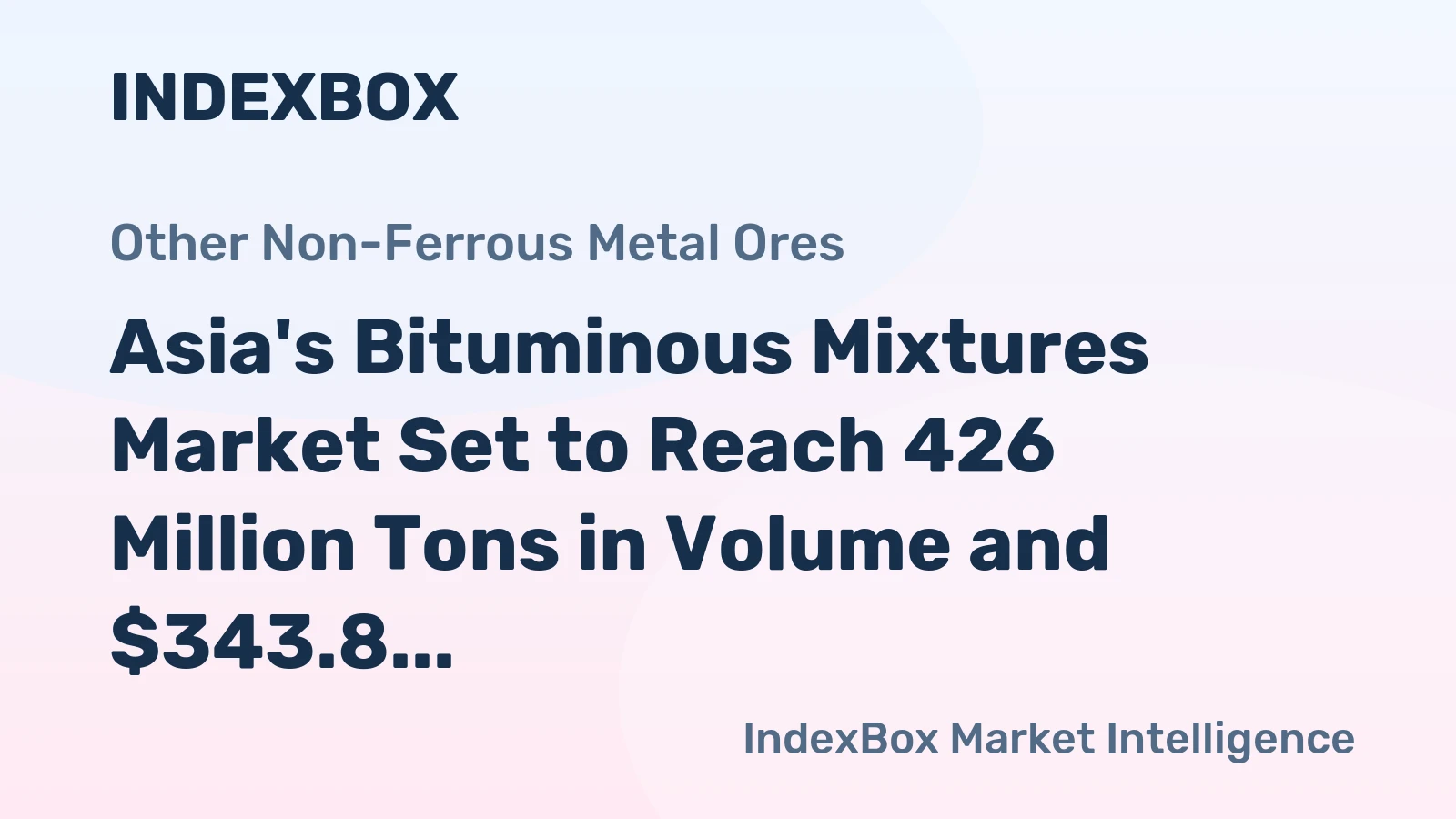 Asia's Bituminous Mixtures Market Set to Reach 426 Million Tons in Volume and $343.8 Billion in Value by 2035