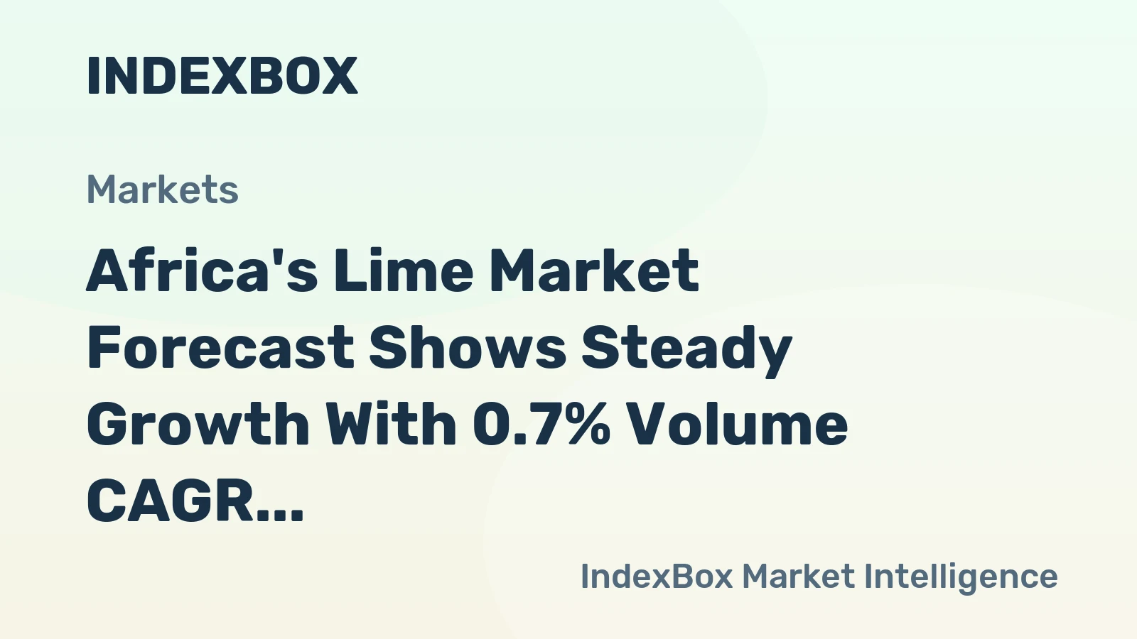 Africa's Lime Market Forecast Shows Steady Growth With 0.7% Volume CAGR Through 2035