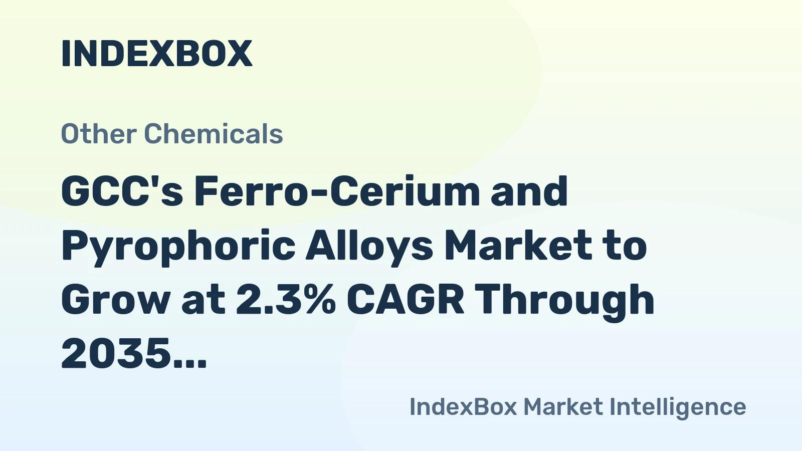GCC's Ferro-Cerium and Pyrophoric Alloys Market to Grow at 2.3% CAGR Through 2035