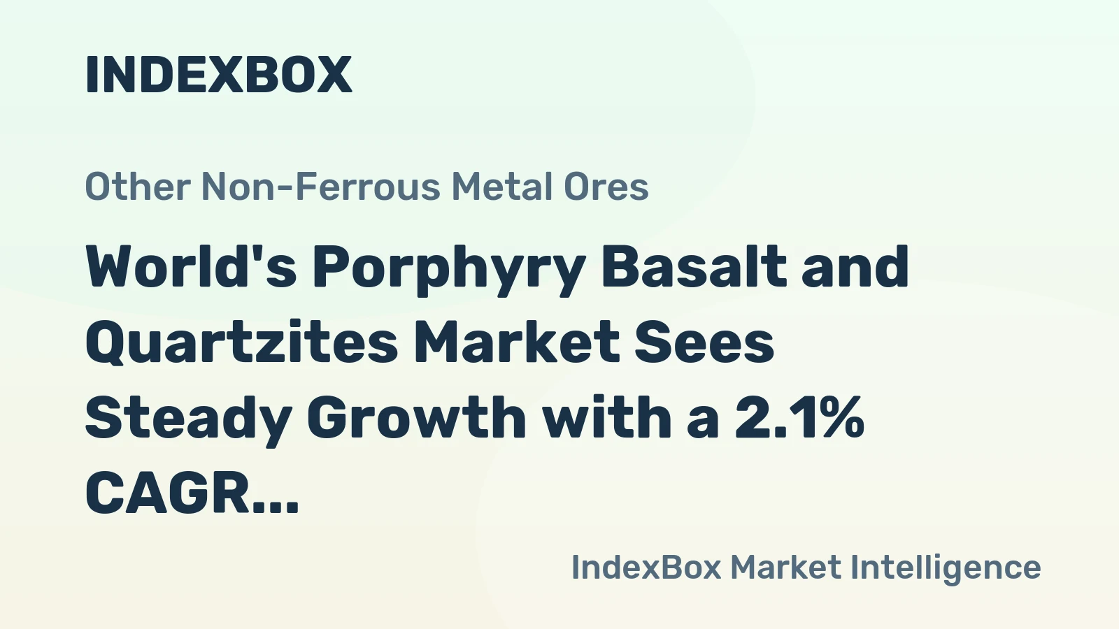 World's Porphyry Basalt and Quartzites Market Sees Steady Growth with a 2.1% CAGR in Value