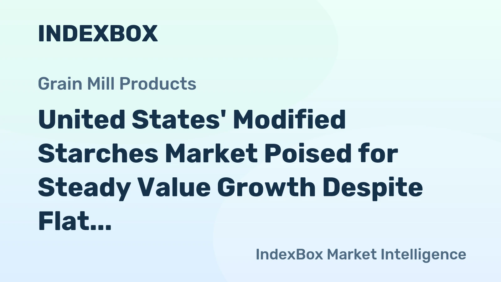 United States' Modified Starches Market Poised for Steady Value Growth Despite Flat Volume CAGR