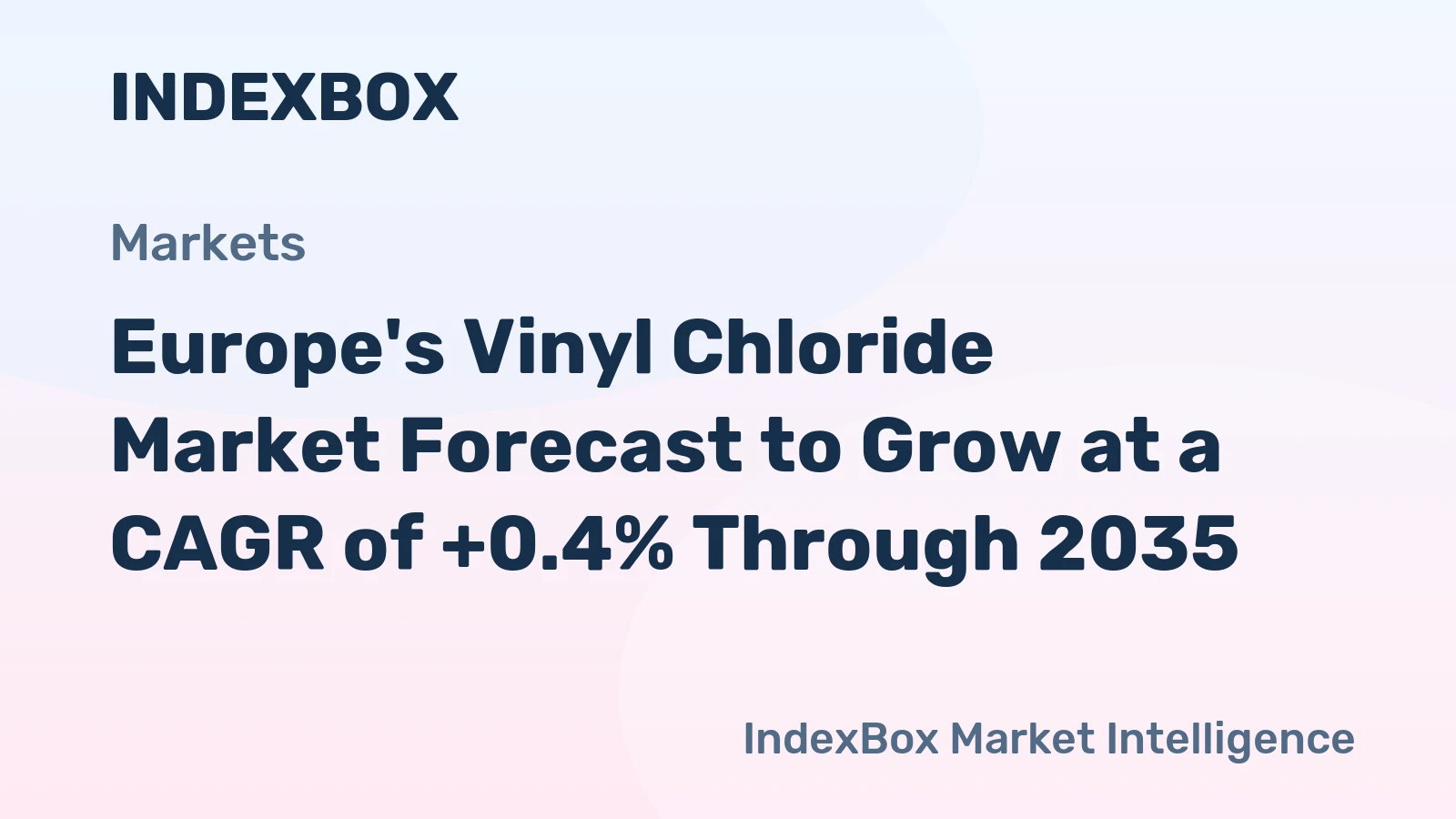 Europe's Vinyl Chloride Market Forecast to Grow at a CAGR of +0.4% Through 2035