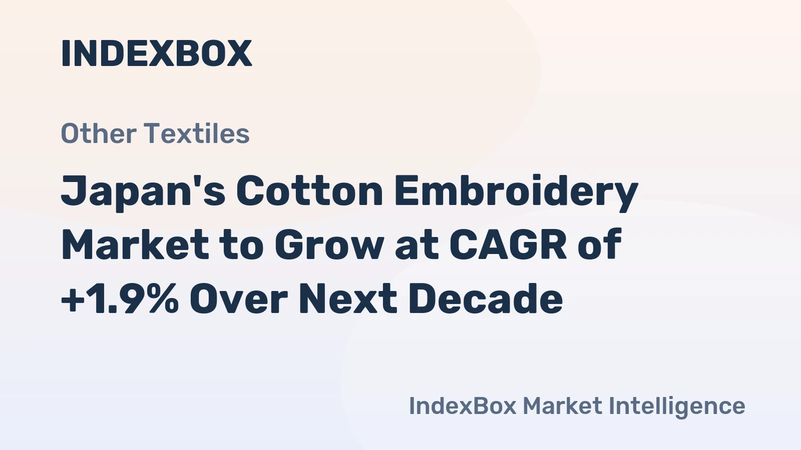 Japan's Cotton Embroidery Market to Grow at CAGR of +1.9% Over Next Decade