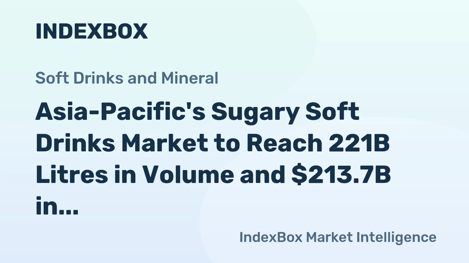 Asia-Pacific's Sugary Soft Drinks Market to Reach 221B Litres in Volume and $213.7B in Value by 2035